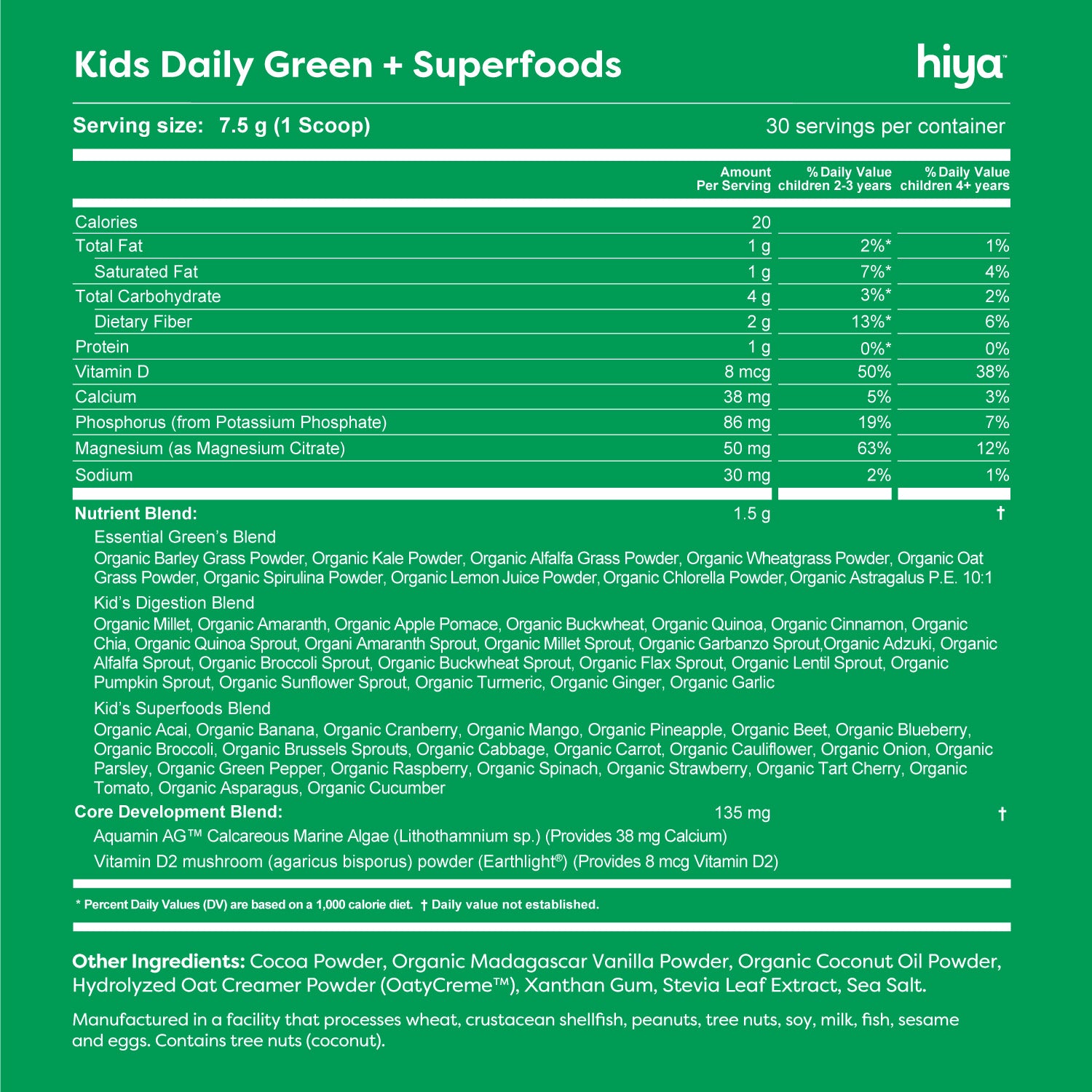 Kids Daily Greens + Superfoods I Hiya Health – Hiya Health | Essential ...